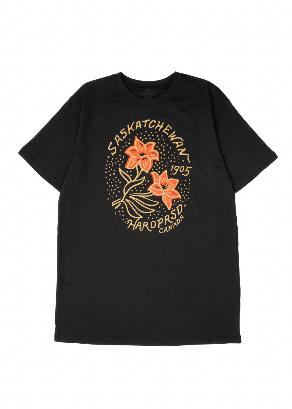 Gold Lily Tee | Black | Unisex | Hardpressed Print Studio Inc.